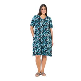 Ulla Popken Jerseykleid in tiefes aqua | Gr.: 46-48
