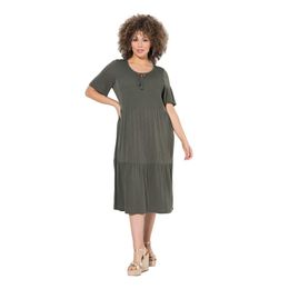 Ulla Popken Kleid in olivgrau | Gr.: 46-48