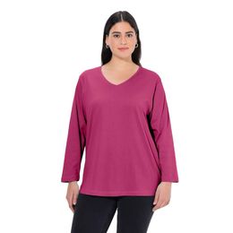 Ulla Popken Shirt in klassisch dunkle beere | Gr.: 46-48