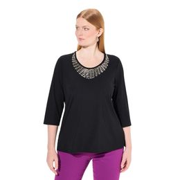 Ulla Popken Shirt in schwarz | Gr.: 50-52