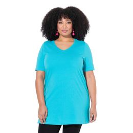 Ulla Popken Longshirt in tiefes aqua | Gr.: 54-56