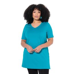 Ulla Popken Longshirt in blaugr&uuml;n | Gr.: 54-56