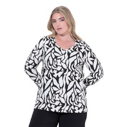 Ulla Popken Longshirt in schwarz | Gr.: 66-68