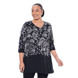 Ulla Popken Longshirt in schwarz | Gr.: 54-56