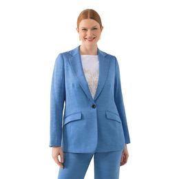 Ulla Popken Blazer in jeansblau | Gr.: 42 - Normalgr&ouml;&szlig;e