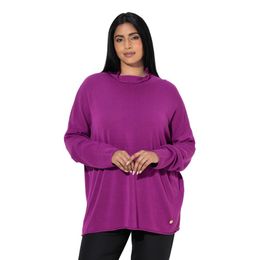Ulla Popken Oversized-Pullover in beere | Gr.: 42-44