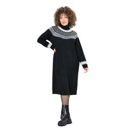 Ulla Popken Strickkleid in schwarz | Gr.: 46-48