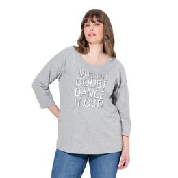 Ulla Popken Shirt in grau melange | Gr.: 46-48