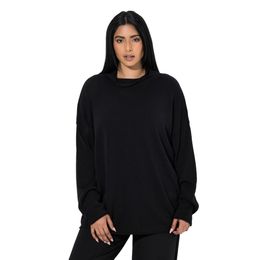 Ulla Popken Oversized-Pullover in schwarz | Gr.: 46-48