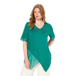 Ulla Popken Bluse in gr&uuml;nblau | Gr.: 46-48