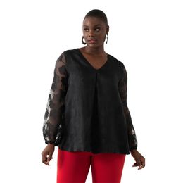 Ulla Popken Bluse in schwarz | Gr.: 46-48