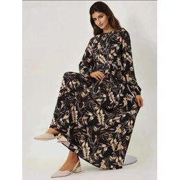 Hiccup Kleid Damen Größe 42 beige / ecru / schoko / schwarz Winterkleid