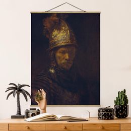 Bilderwelten Stoffbild mit Posterleisten Rembrandt - Der Mann mit dem Goldhelm