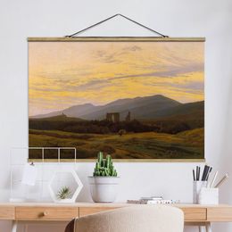 Bilderwelten Stoffbild mit Posterleisten Caspar David Friedrich - Klosterruine Eldena