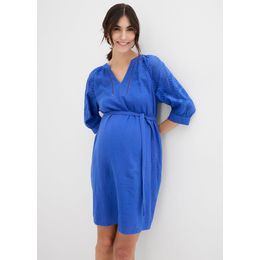 bonprix Umstandskleid aus reinem Baumwoll- Musselin, blau, Gr.38, Luftiges Blusenkleid f&uuml;r die Schwangerschaft, aus 100% Baumwolle,Musselin