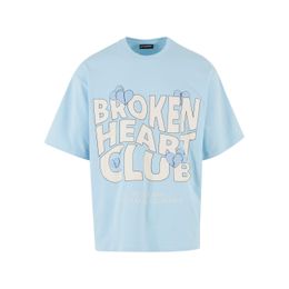 T-Shirt 2Y STUDIOS "2Y Studios Herren 2Y Broken Heart Club Oversize Tee", Damen, Gr. S, blau, 100% Baumwolle, bedruckt, relaxed fit, Rundhals, Shirts T-Shirt