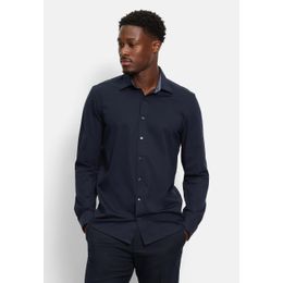 Businesshemd OLYMP "OLYMP Level Five 24/Seven, body fit, Businesshemd, New York Kent", Jungen, Gr. 40, Normaler Arm, marine, 92% Baumwolle, 8% Elasthan, Hemden