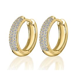 Paar Creolen ONE ELEMENT "0.25 ct Diamant Brillant Ohrringe Creolen aus 585 Gelbgold", gold, Ohrringe, Damen, Damen, 0,25 mit Diamant, Diamanten Gelbgold 585 Gold, Diamanten, Gelbgold 585, Gold, Damen Gold Schmuck