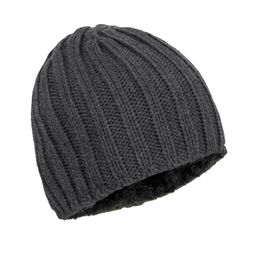 Fostex Strick Beanie gef&uuml;ttert grau