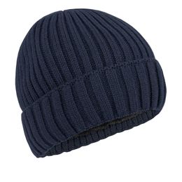 Fostex Strickm&uuml;tze Heavy Knit gef&uuml;ttert blau