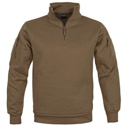 Mil-Tec Tactical Sweatshirt m. Zipper dark coyote, Größe M