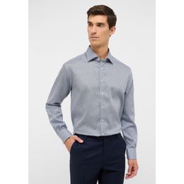 Langarmhemd Eterna "MODERN FIT", Herren, Gr. 48, Normalgr&ouml;&szlig;en, blau, Twill, 100% Baumwolle, tailliert, Manschette, Hemden, NON IRON (b&uuml;gelfrei)