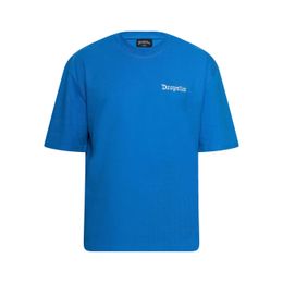 T-Shirt DROPSIZE "Dropsize Herren Heavy V2 Embo T-Shirt", Damen, Gr. S, royal blau, 100% Baumwolle, bedruckt, oversize, Rundhals, Shirts T-Shirt