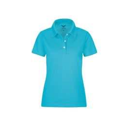 Poloshirt TRIGEMA "TRIGEMA Poloshirt aus Baumwolle", Damen, Gr. 3XL, blau (azur), 100% Baumwolle, Basic, Shirts