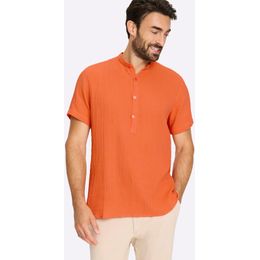 Kurzarmhemd Catamaran, Herren, Gr. 39/40, Normalgr&ouml;&szlig;en, papaya, 100% Baumwolle, unifarben, k&ouml;rpernah, Hemden
