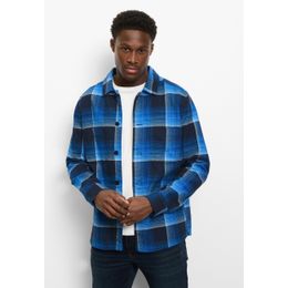 Langarmhemd OLYMP "OLYMP Casual, Overshirt, Freizeithemd, Kent", Herren, Gr. L, Normaler Arm, marine, 100% Baumwolle, Hemden