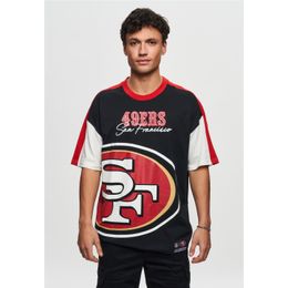 T-Shirt Recovered "NFL 49ERS San Francisco Cut and Sew Oversized", Damen, Gr. 3XL, schwarz, 100% Baumwolle, bedruckt, normal, Rundhals, Shirts T-Shirt, im zeitlosen Design