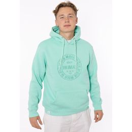 Hoodie Zwillingsherz ""Heimat 2014"", Herren, Gr. M, gr&uuml;n (mint), Sweatware, Obermaterial: 50% Baumwolle, 50% Polyester, unifarben, Basic h&uuml;ftlang, Rundhals, angesetztes B&uuml;ndchen, Sweatshirts Hoodie, mit Fronttaschen und Kordel