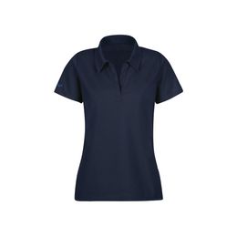 Poloshirt TRIGEMA "TRIGEMA Poloshirt ohne Knopfleiste", Damen, Gr. XS, blau (navy), 100% Baumwolle, Basic, Shirts