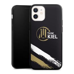 DeinDesign iPhone 12 mini Handy Slim Case extra d&uuml;nn Silikon Handyh&uuml;lle schwarz H&uuml;lle Logo Handball Thw Kiel Silikon Slim Case