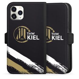 DeinDesign iPhone 11 Pro Handy Klapph&uuml;lle Handyh&uuml;lle aus Kunst Leder schwarz Flip Case Logo Handball Thw Kiel Sideflip mit Lasche
