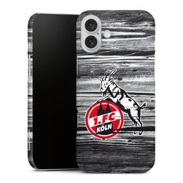 DeinDesign iPhone 16 Plus Handy Premium Case Smartphone Handyh&uuml;lle Schutzh&uuml;lle matt 1. Fc K&ouml;ln Wooden Look Official Licensed Product Premium Case