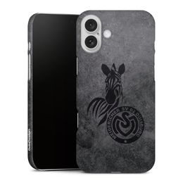 DeinDesign iPhone 16 Plus Handy Premium Case Smartphone Handyh&uuml;lle Schutzh&uuml;lle matt Official Licensed Product Msv Duisburg Zebra Premium Case