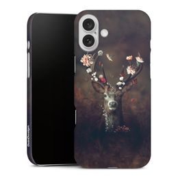 DeinDesign iPhone 16 Plus Handy Premium Case Smartphone Handyh&uuml;lle Schutzh&uuml;lle matt Reindeer Flowers Rehe Premium Case