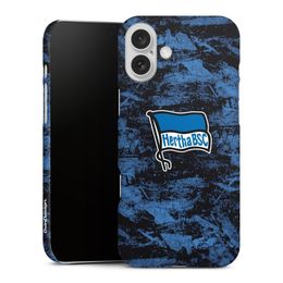 DeinDesign iPhone 16 Plus Handy Premium Case Smartphone Handyh&uuml;lle Schutzh&uuml;lle matt Flag Hertha Bsc Logo Premium Case