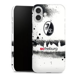 DeinDesign iPhone 16 Plus Handy Premium Case Smartphone Handyh&uuml;lle Schutzh&uuml;lle matt Skyline Sc Freiburg Logo Premium Case