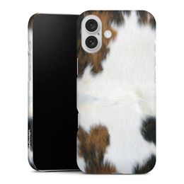 DeinDesign iPhone 16 Plus Handy Premium Case Smartphone Handyh&uuml;lle Schutzh&uuml;lle matt Cow Fur Cow Skin Premium Case