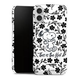 DeinDesign iPhone 16 Plus Handy Premium Case Smartphone Handyh&uuml;lle Schutzh&uuml;lle matt Peanuts Flowers Snoopy Premium Case