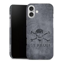 DeinDesign iPhone 16 Plus Handy Premium Case Smartphone Handyh&uuml;lle Schutzh&uuml;lle matt Logo Fc St. Pauli Concrete Premium Case