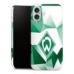 DeinDesign iPhone 16 Plus Handy Premium Case Smartphone Handyh&uuml;lle Schutzh&uuml;lle matt Tarnmuster Sv Werder Bremen Official Licensed Product Premium Case