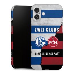 DeinDesign iPhone 16 Plus Handy Premium Case Smartphone Handyh&uuml;lle Schutzh&uuml;lle matt Friendship 1. Fc N&uuml;rnberg Fc Schalke 04 Premium Case