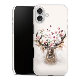 DeinDesign iPhone 16 Plus Handy Premium Case Smartphone Handyh&uuml;lle Schutzh&uuml;lle matt Deer Flowers Animals Premium Case