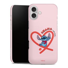 DeinDesign iPhone 16 Plus Handy Premium Case Smartphone Handyh&uuml;lle Schutzh&uuml;lle matt Heart Lilo & Stitch Disney Premium Case
