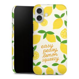 DeinDesign iPhone 16 Plus Handy Premium Case Smartphone Handyh&uuml;lle Schutzh&uuml;lle matt Spruch Statement Lemon Premium Case