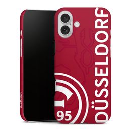 DeinDesign iPhone 16 Plus Handy Premium Case Smartphone Handyh&uuml;lle Schutzh&uuml;lle matt Lettering F95 Fortuna D&uuml;sseldorf Premium Case