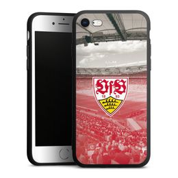 DeinDesign iPhone SE (2022) Handy Premium Silikon H&uuml;lle Handyh&uuml;lle schwarz Case Official Licensed Product Vfb Stuttgart Stadium Silikon Premium Case